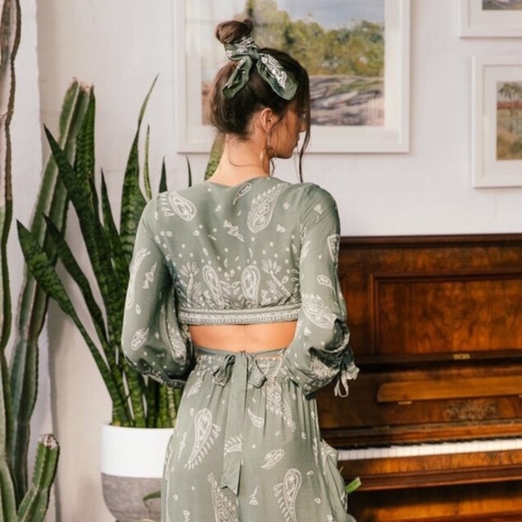 Jaase | Tops | Jaase Constance Print Long Sleeve Wrap Crop Top | Poshmark